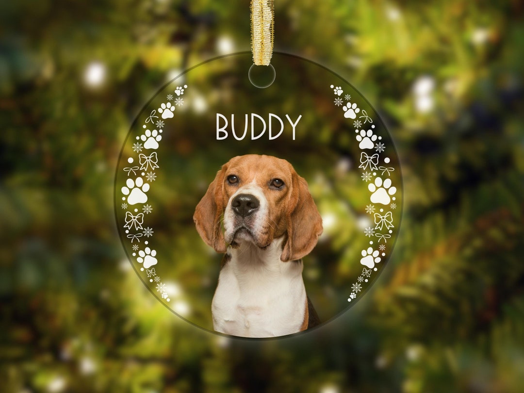Personalized Beagle Ornament, Coquette Bow Christmas Ornaments, Custom ...