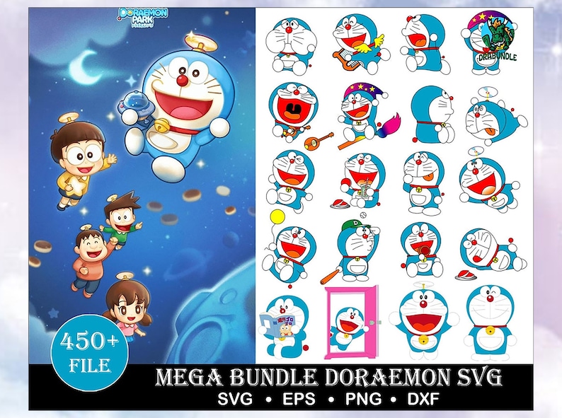 450 Doraemon SVG, Undle Layered SVG, Cricut, Cut File Cricut, Cutting ...