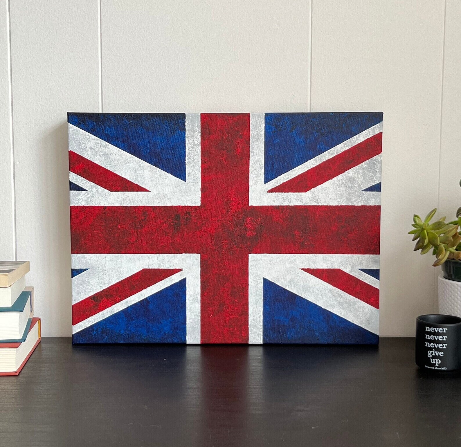 Handmade Union Jack Painting: Rustic British Flag Acrylic Art - Etsy