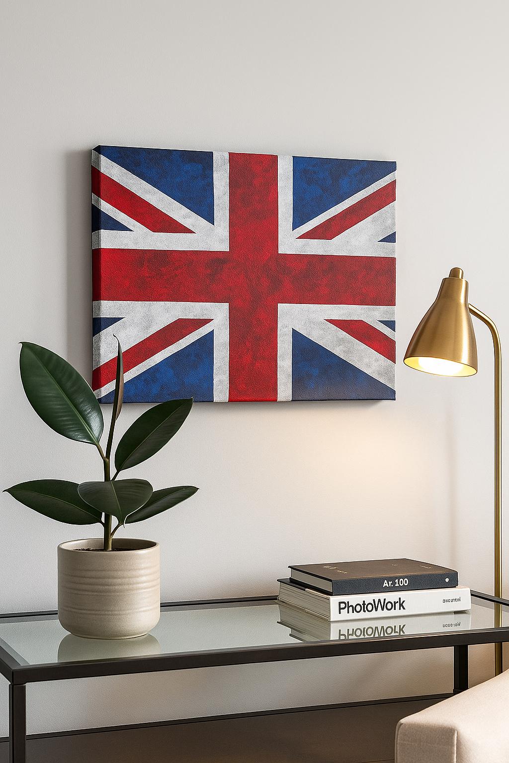 Handmade Union Jack Painting: Rustic British Flag Acrylic Art - Etsy