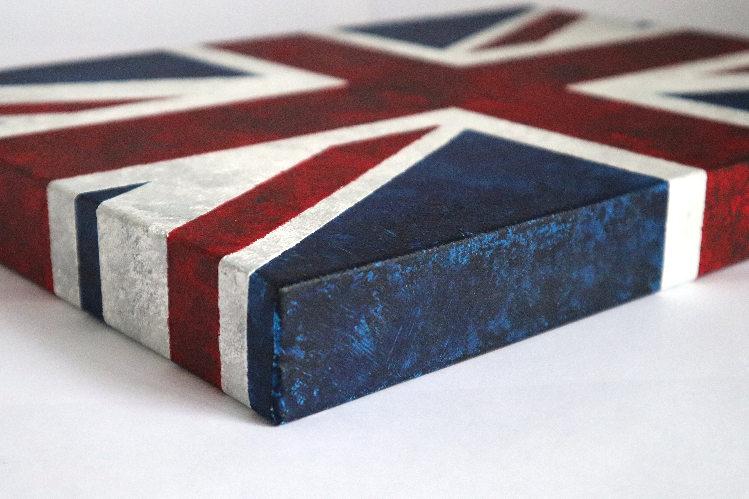 Handmade Union Jack Painting: Rustic British Flag Acrylic Art - Etsy