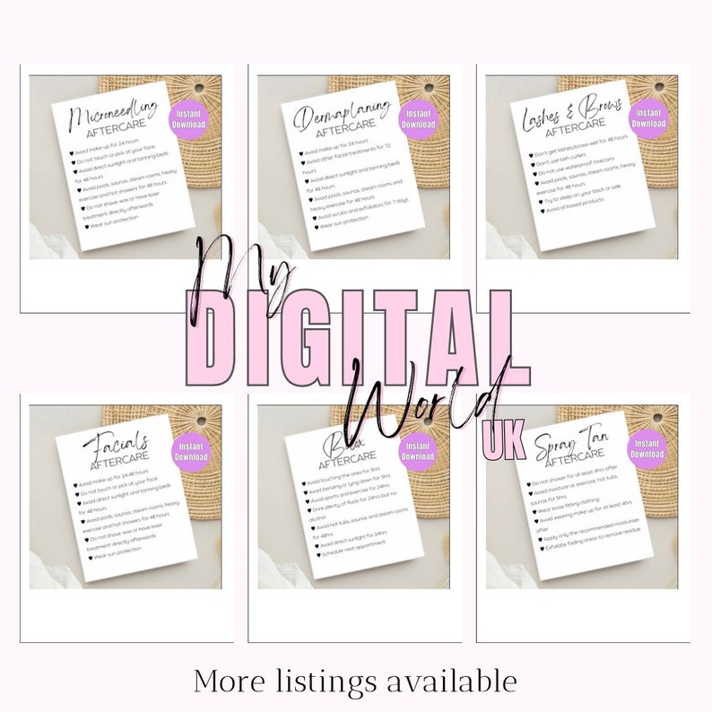 Digitaldownload. Face Peel Aftercare Card. Cosmetics. Aesthetics ...