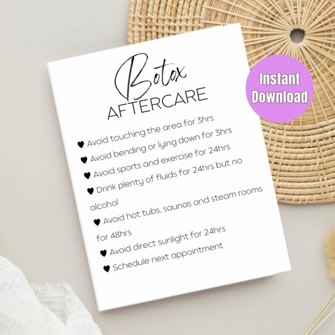 Digitaldownload. Botox Aftercare Card. Cosmetics. Aesthetics. Business ...