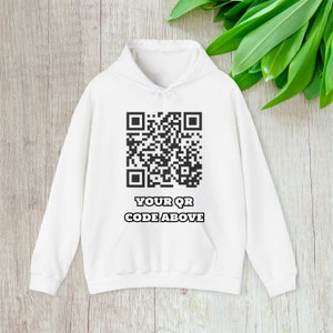 Customizable QR Code Hoodie, Custom QR Graphic Hooded Sweatshirt ...