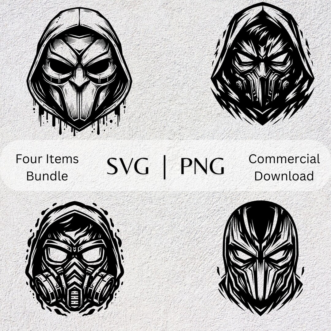 Villain Mask SVG PNG Collection Halloween Hand Drawn Clipart Tattoo ...