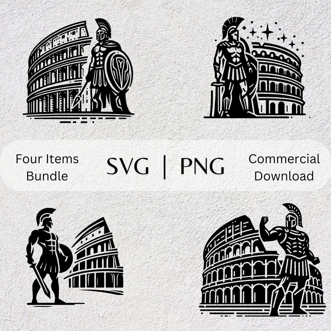 Rome Gladiator SVG Collection, PNG, History Clipart, Hand Drawn Fight ...