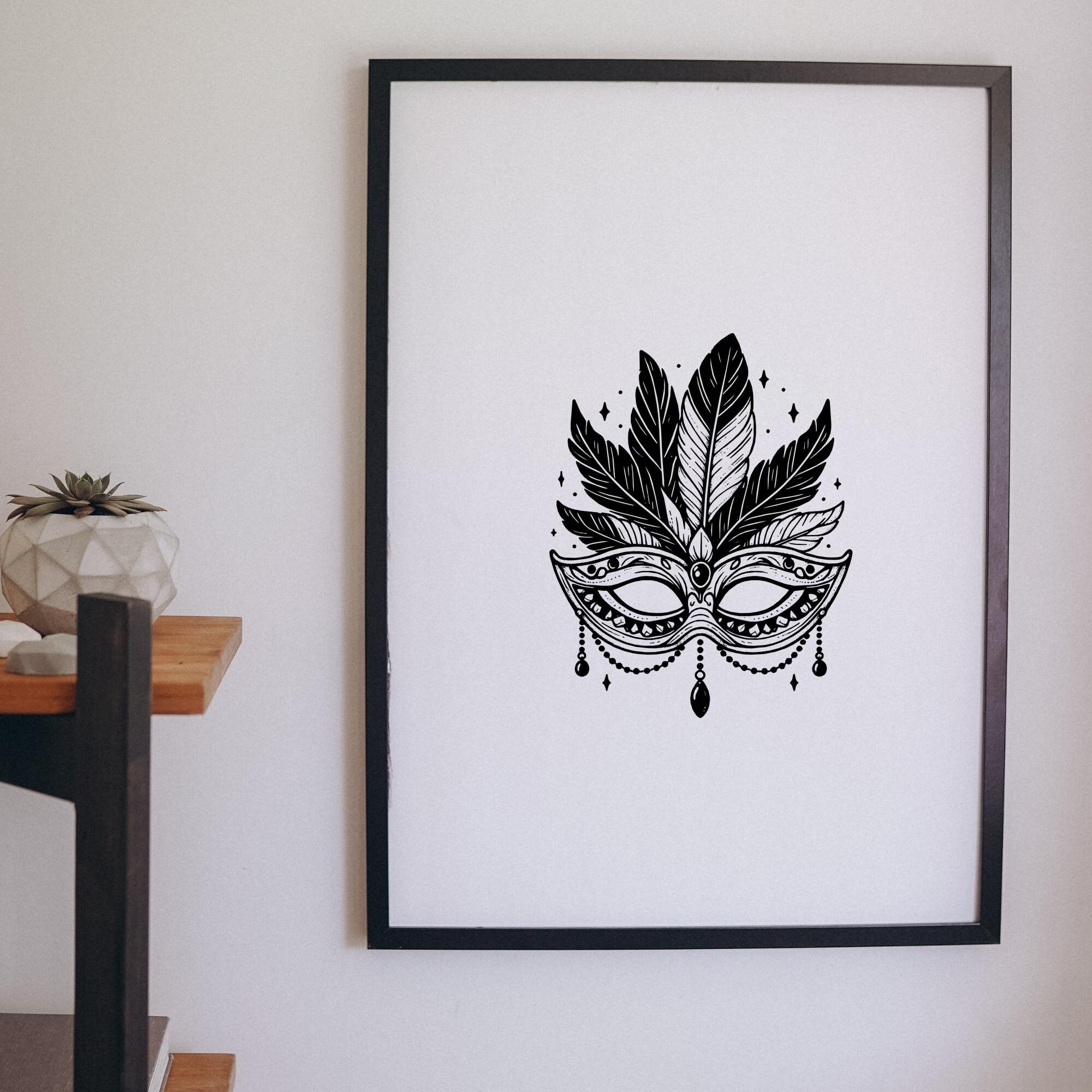 Ball Mask SVG PNG Collection Vintage Hand Drawn Clipart Classic Themed ...