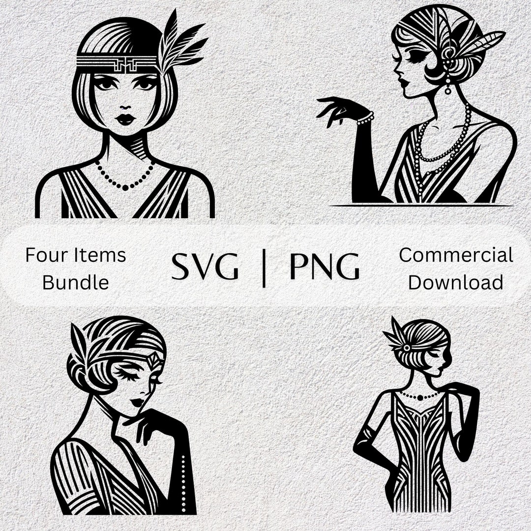 60's Model SVG PNG Collection Classic Hand Drawn Clipart Beauty Themed ...