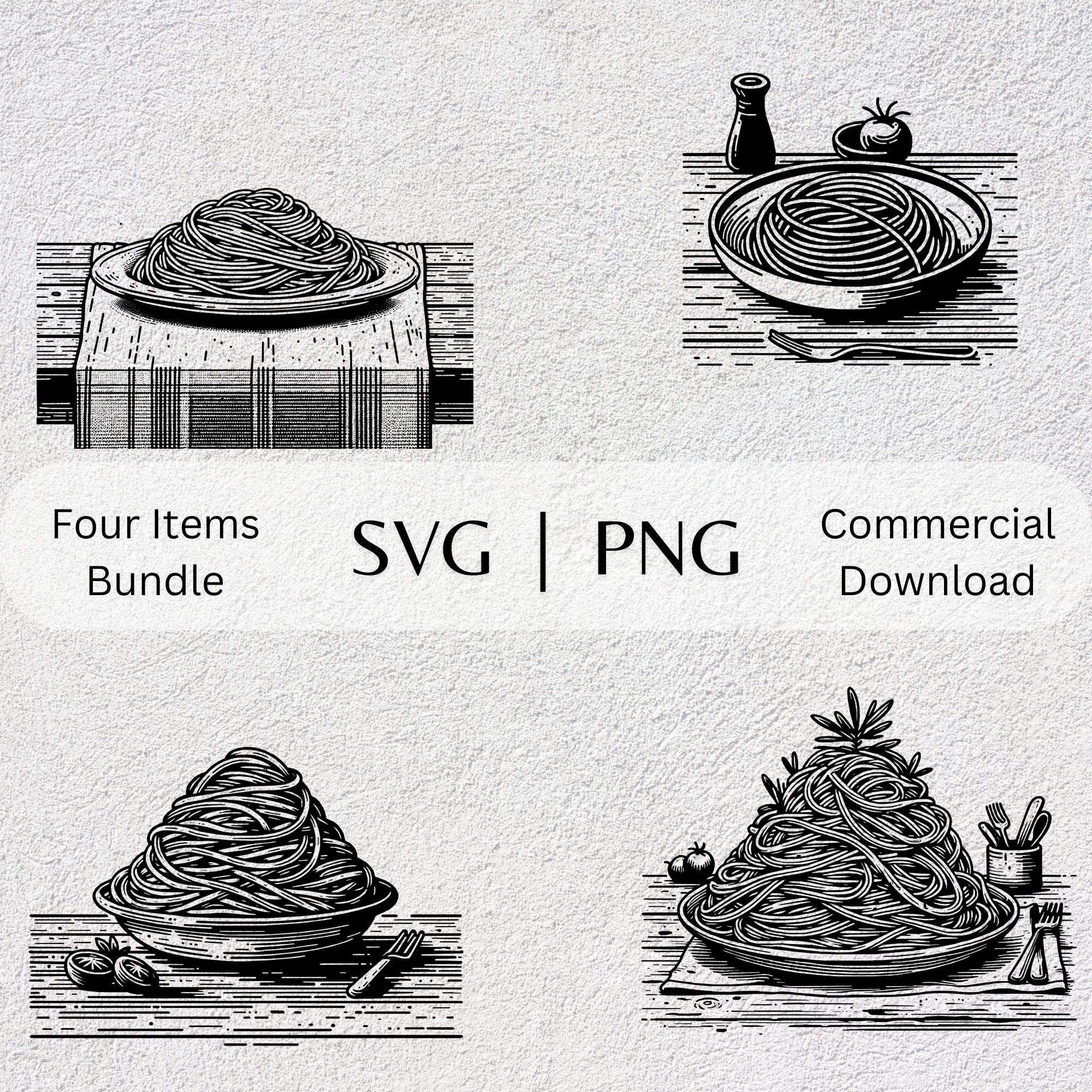 Italian Pasta SVG PNG Collection Food Hand Drawn Clipart Dish Themed ...