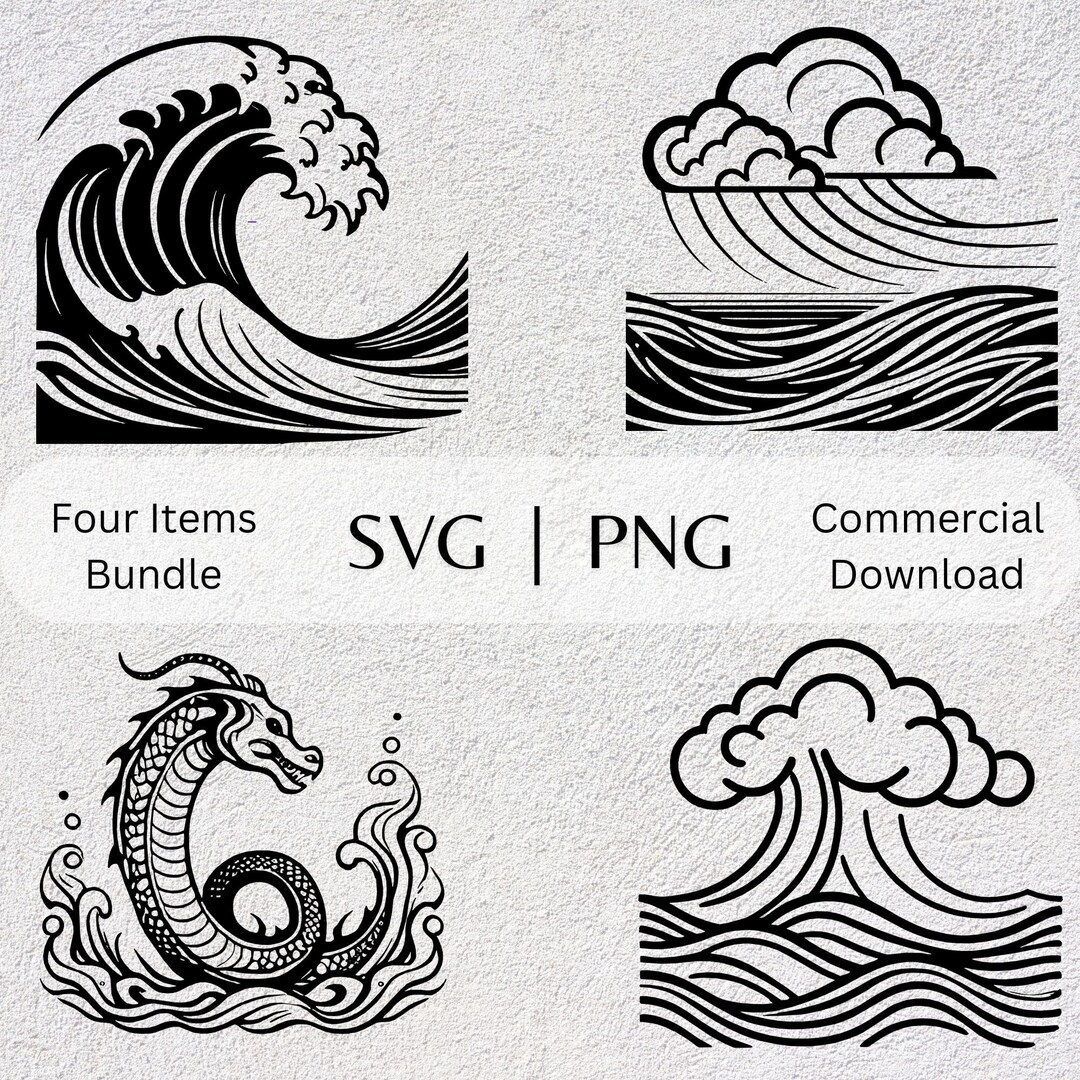 Sea Storm SVG PNG Collection Monster Hand Drawn Clipart Weather Themed ...