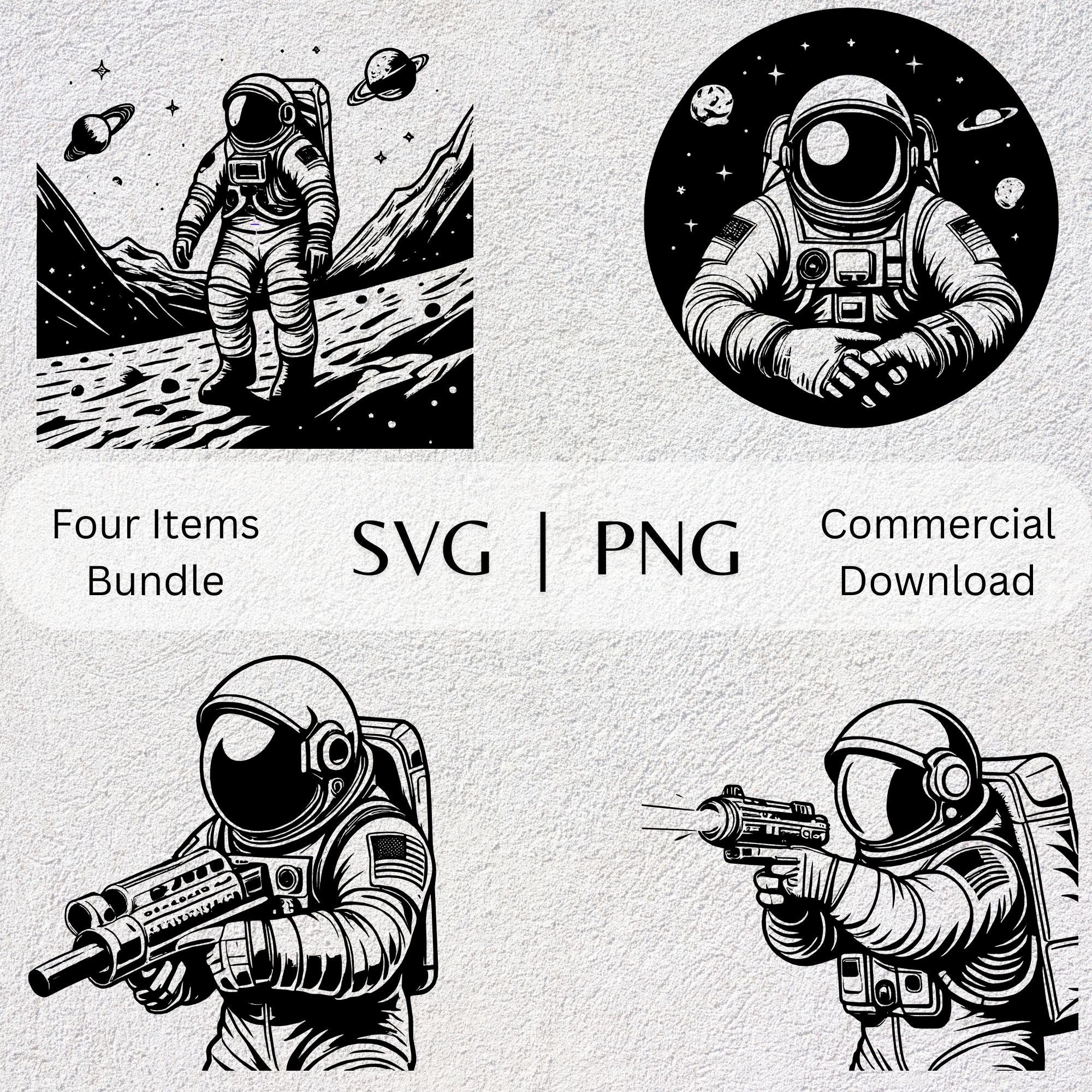 Space Astronaut SVG PNG Collection Adventure Hand Drawn Clipart Vector ...
