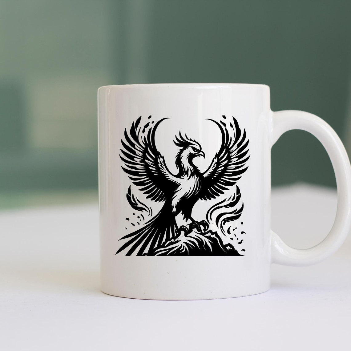 Rising Phoenix SVG PNG Collection Mystical Hand Drawn Clipart Vector ...