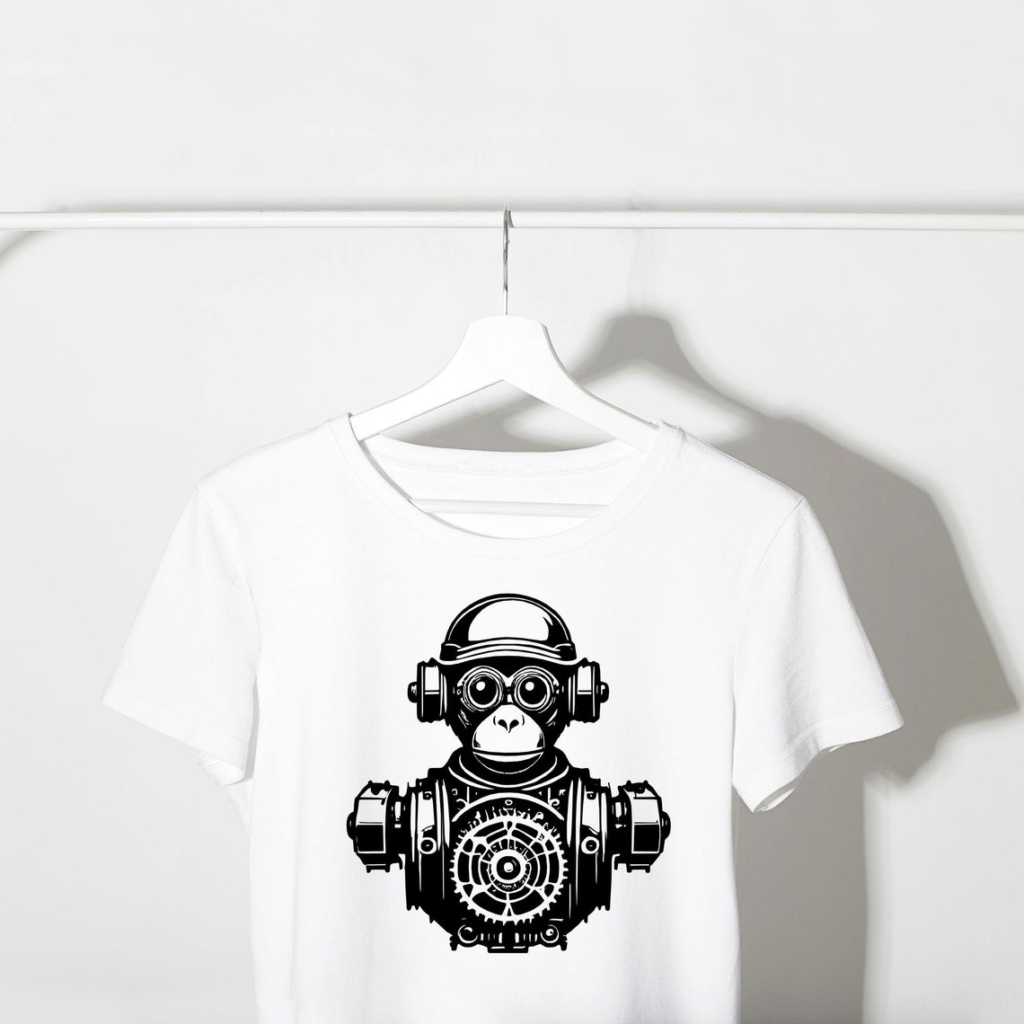 Cyborg Monkey SVG PNG Collection Ape Hand Drawn Clipart Robot Themed ...