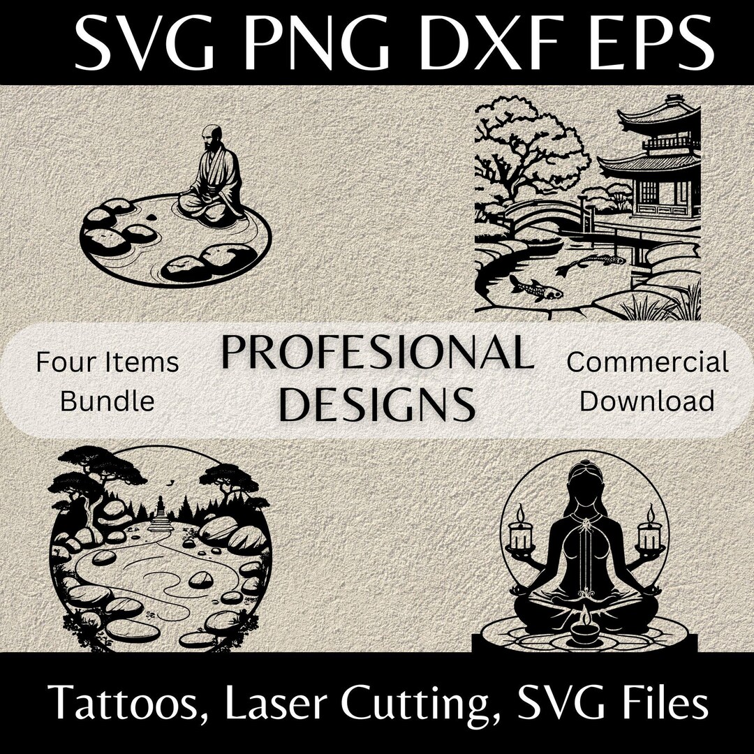Zen Garden SVG Pack Zen Garden PNG Files Buddha Zen Garden Clipart ...