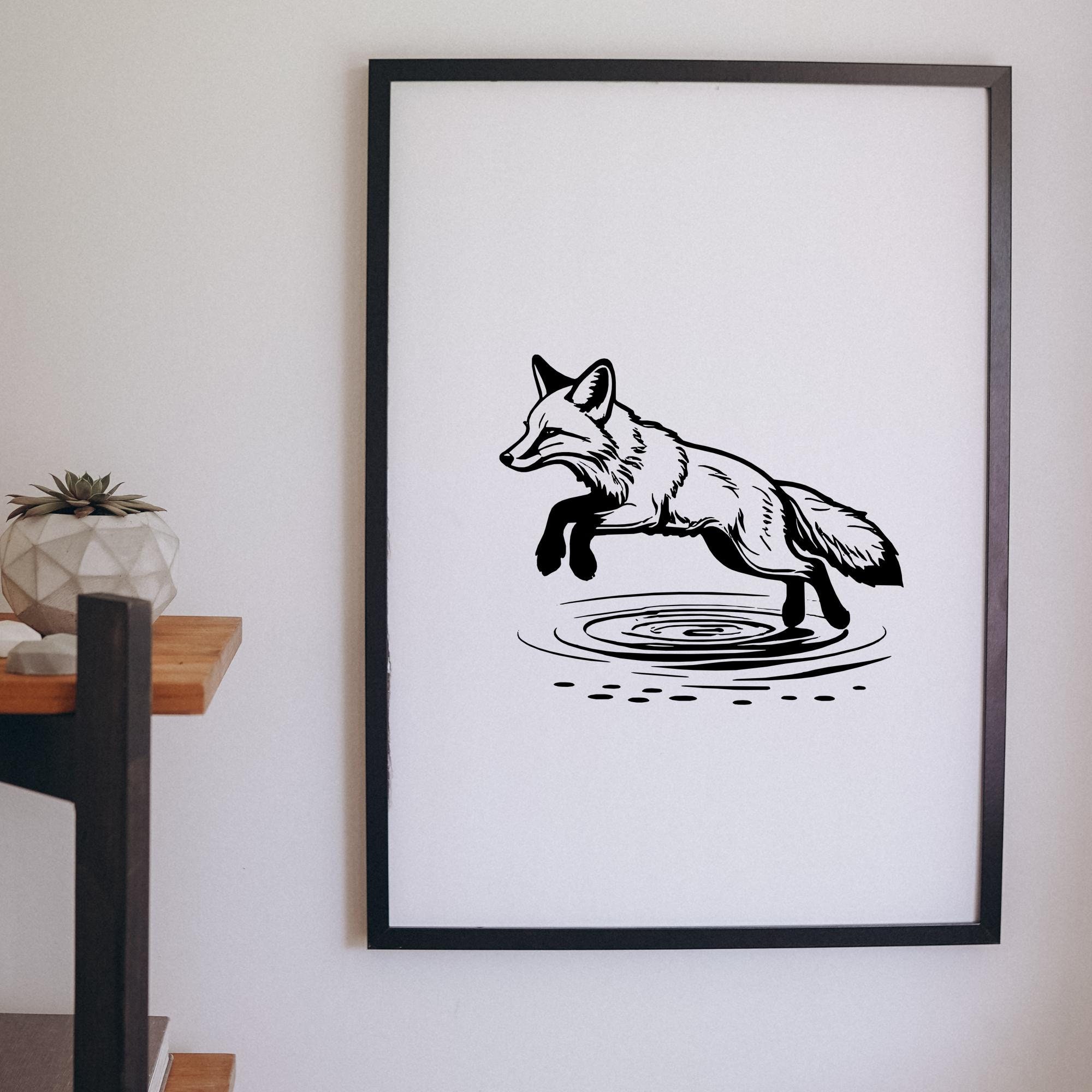 Lake Fox SVG PNG Collection Nature Hand Drawn Clipart Wilderness Themed ...