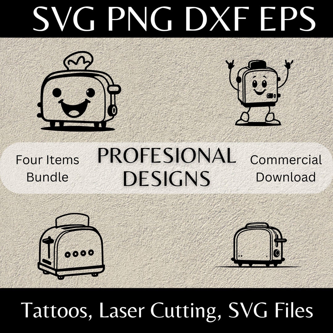 Toaster SVG Pack Toaster PNG Files Bread Toaster Clipart, Unique ...