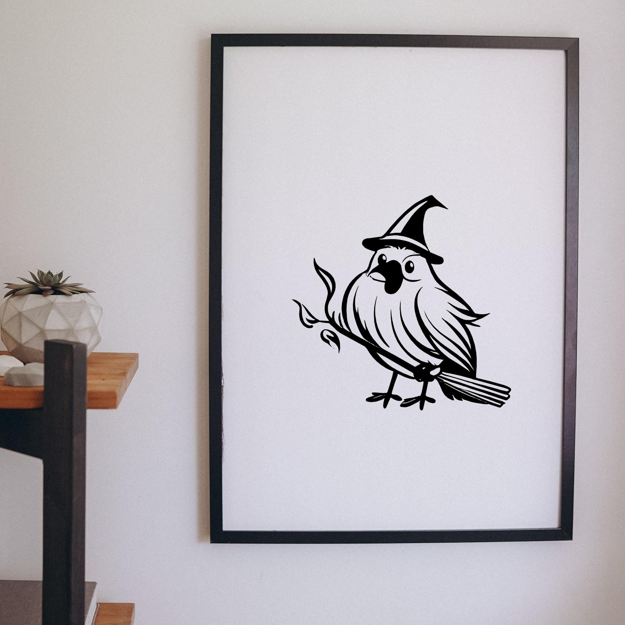 Wizard Bird SVG PNG Collection Magic Hand Drawn Clipart Songbird Themed ...