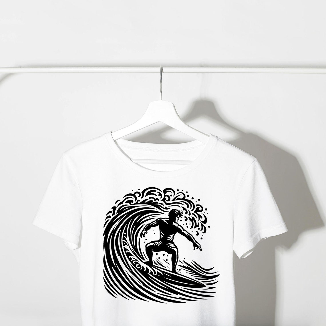 Wave Surfer SVG PNG Collection Beach Hand Drawn Clipart Sports Themed ...