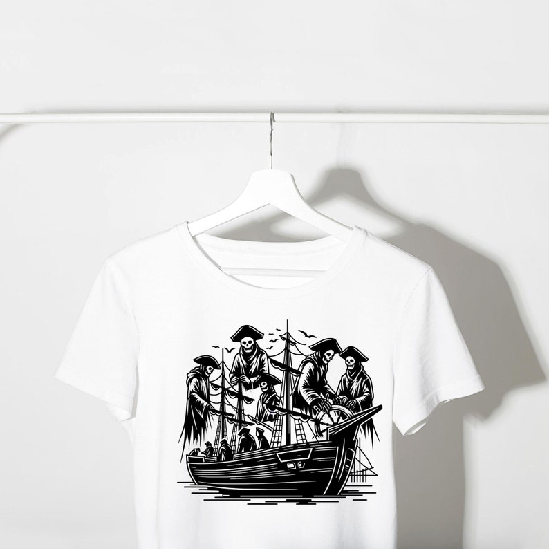 Hunted Ghost Pirates SVG Collection, PNG, Halloween Clipart, Hand Drawn ...