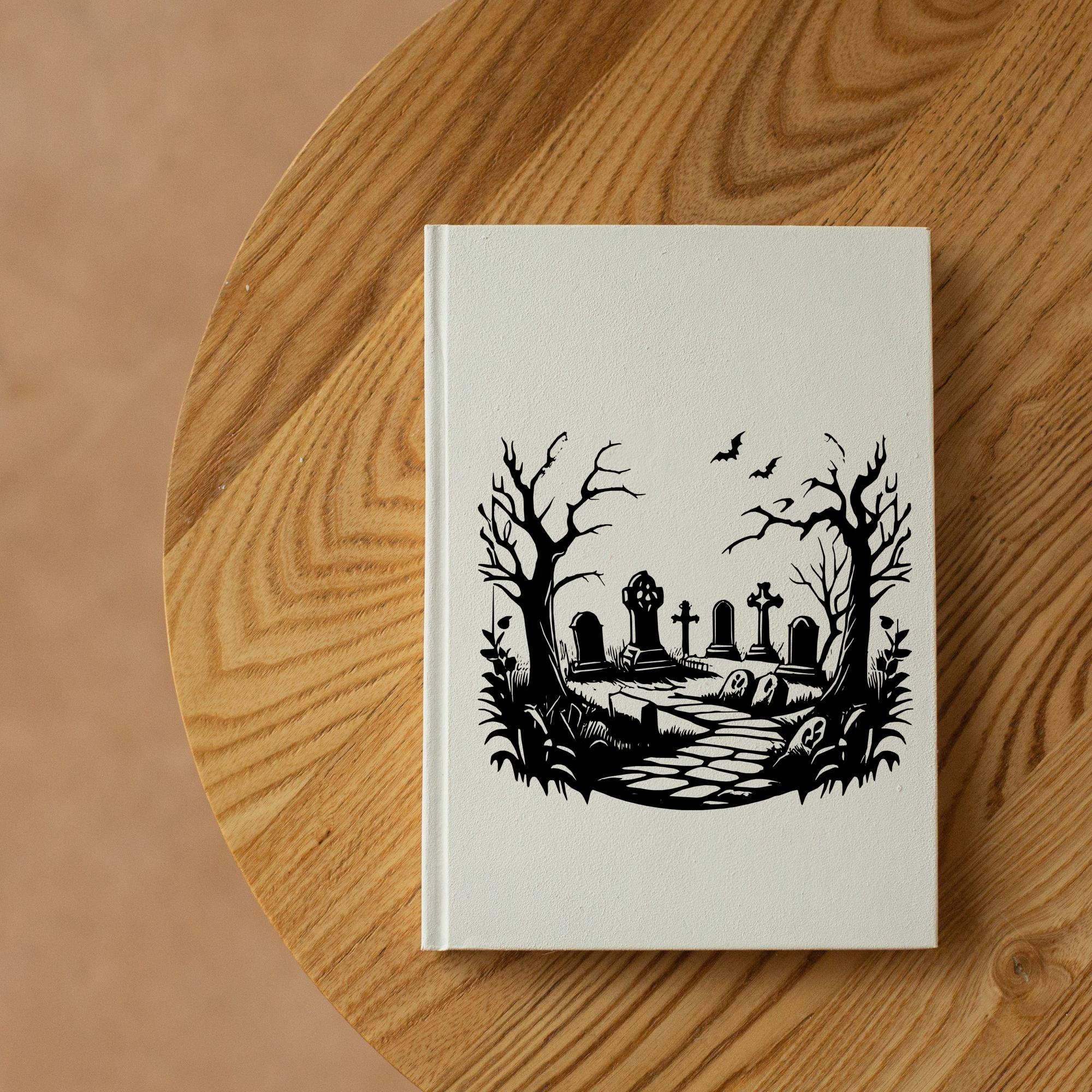 Graveyard SVG PNG Collection Gothic Hand Drawn Clipart Cemetery Themed ...