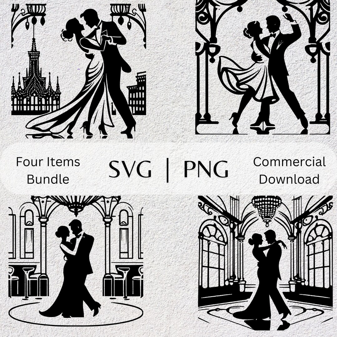 Ball Dance SVG PNG Collection Dreamy Hand Drawn Clipart Party Themed ...