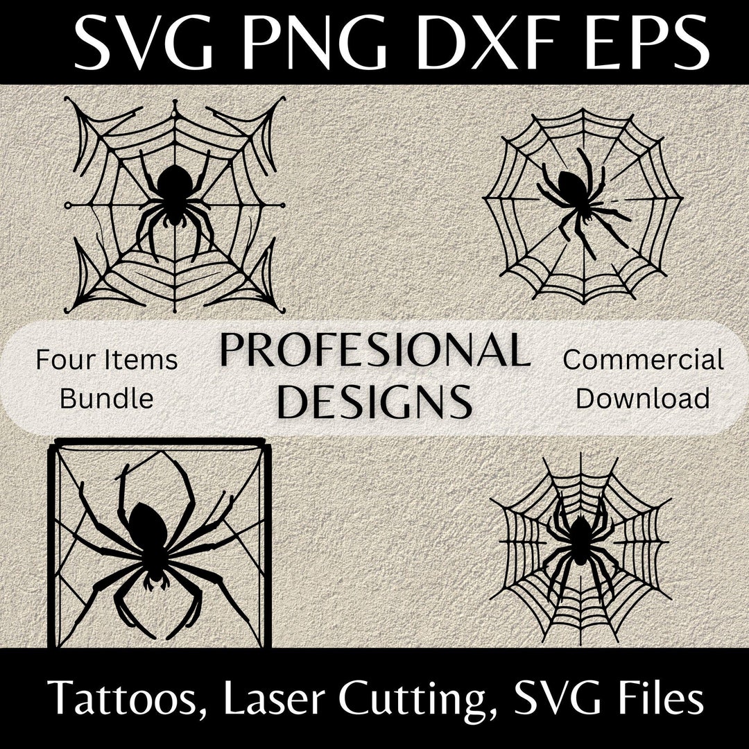 Spider SVG Pack Spider PNG Files Web Spider Clipart, Unique Bug Art ...