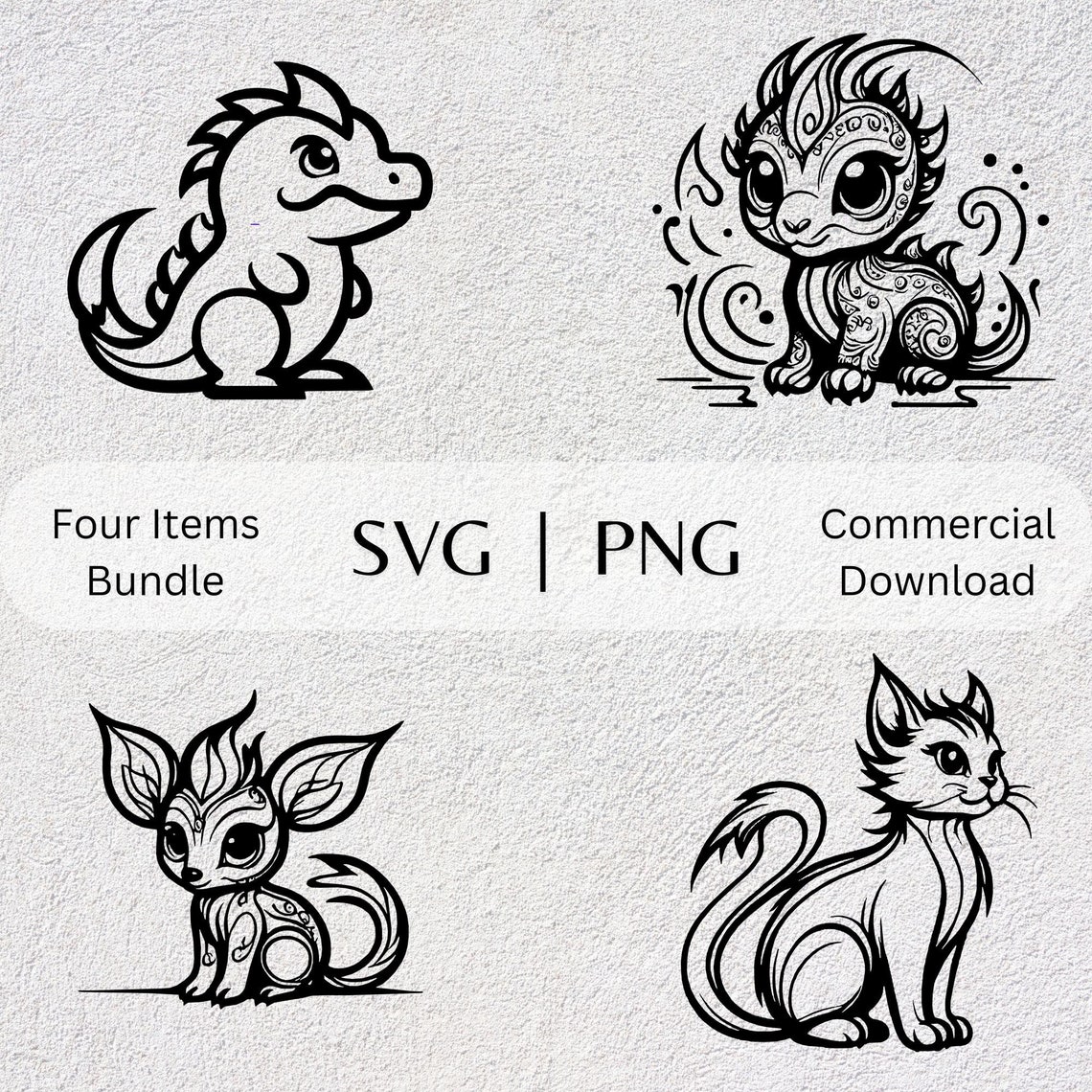 Fable Creature SVG PNG Collection Cute Hand Drawn Clipart Vector ...