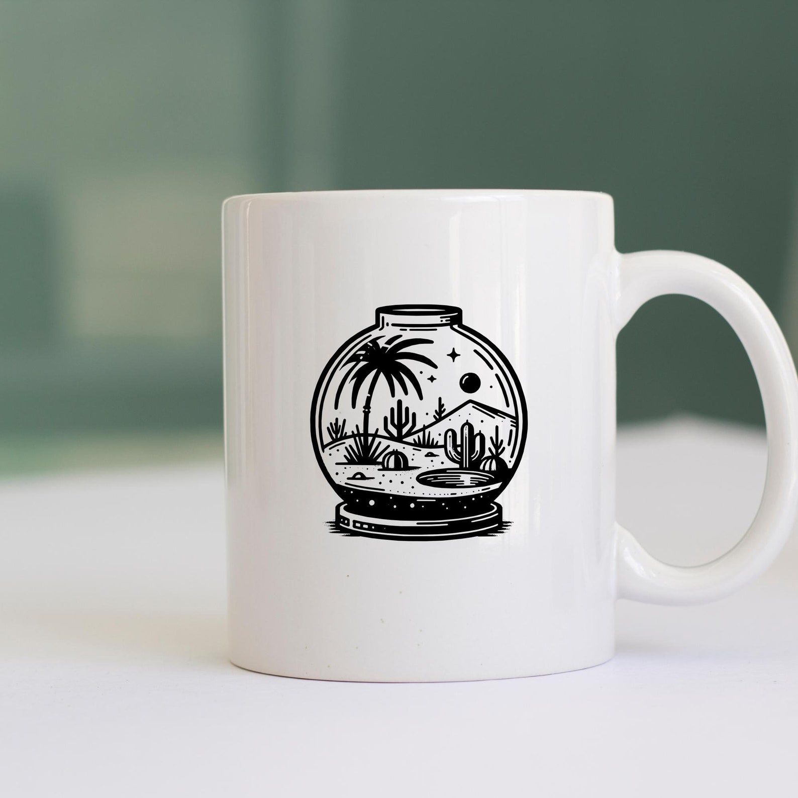 Desert Oasis SVG Collection, PNG, Terrarium Clipart, Hand Drawn Vector ...