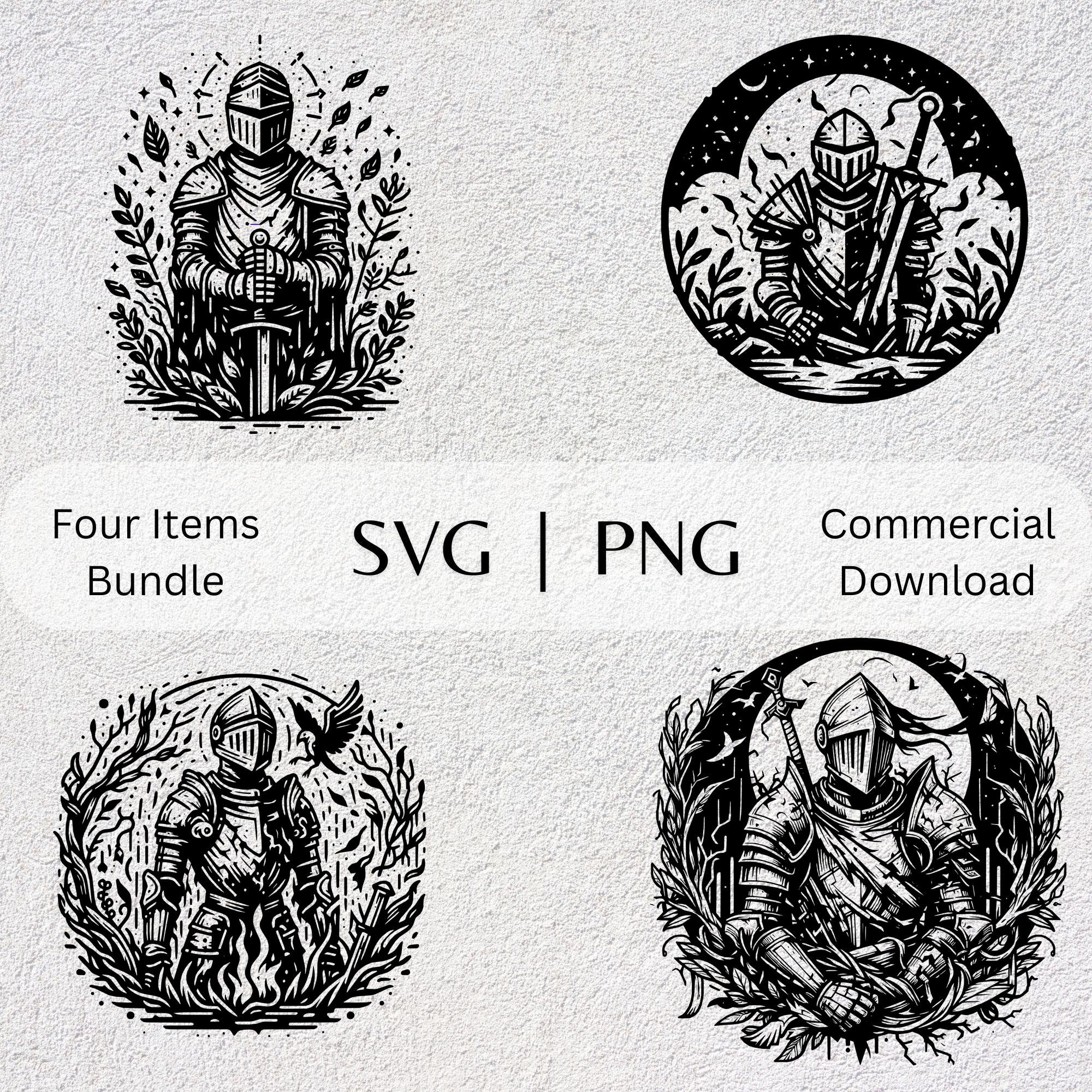 Nature Armor Theme Medieval SVG PNG Collection Knight Hand Drawn ...