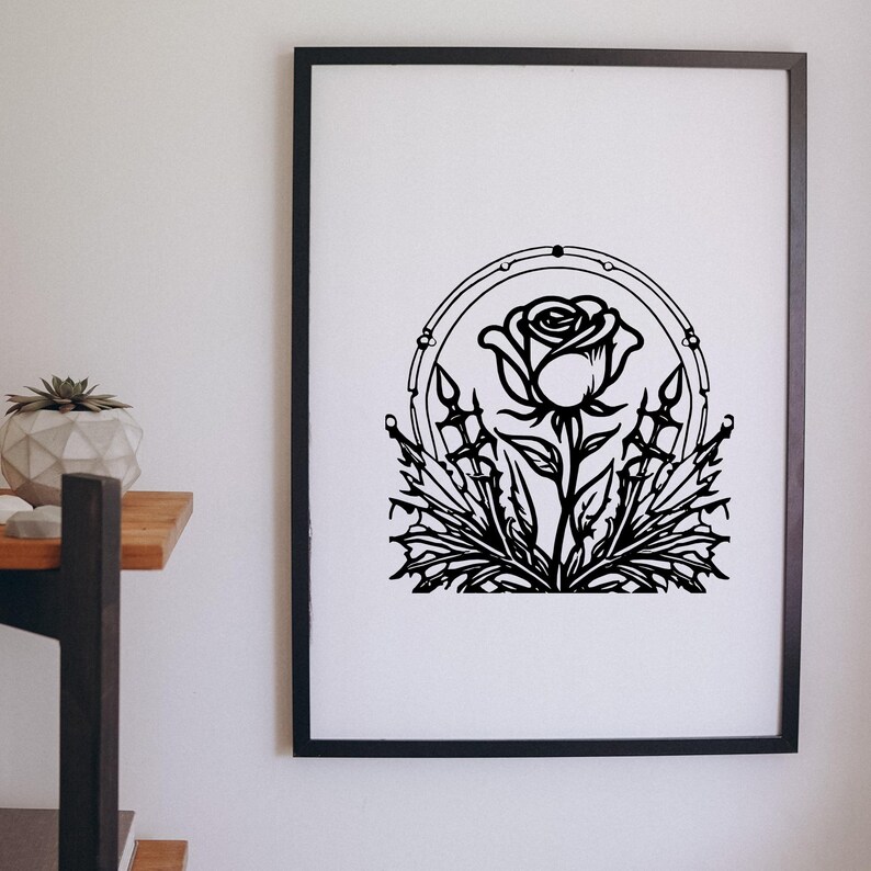 Gothic Rose SVG PNG Collection Dark Hand Drawn Clipart Artistic Themed ...