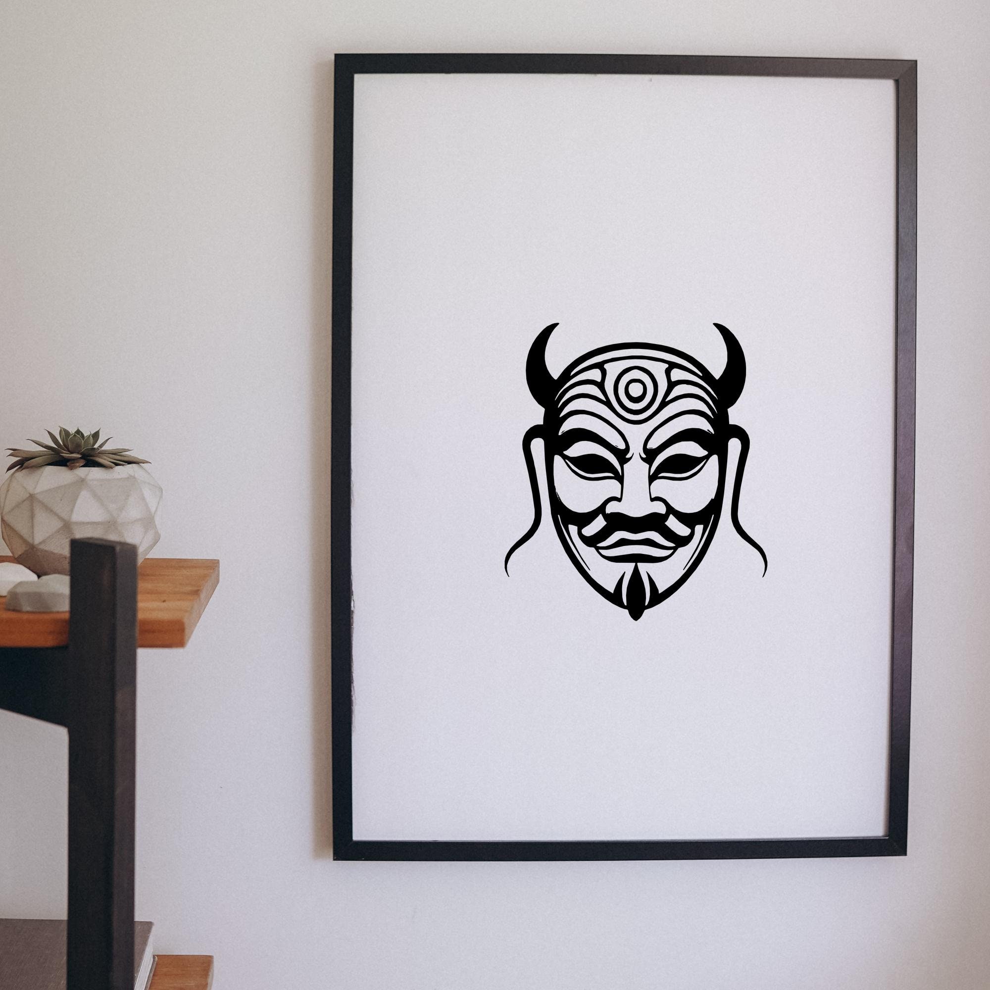 Japanese Mask SVG PNG Collection Demon Hand Drawn Clipart Vector ...