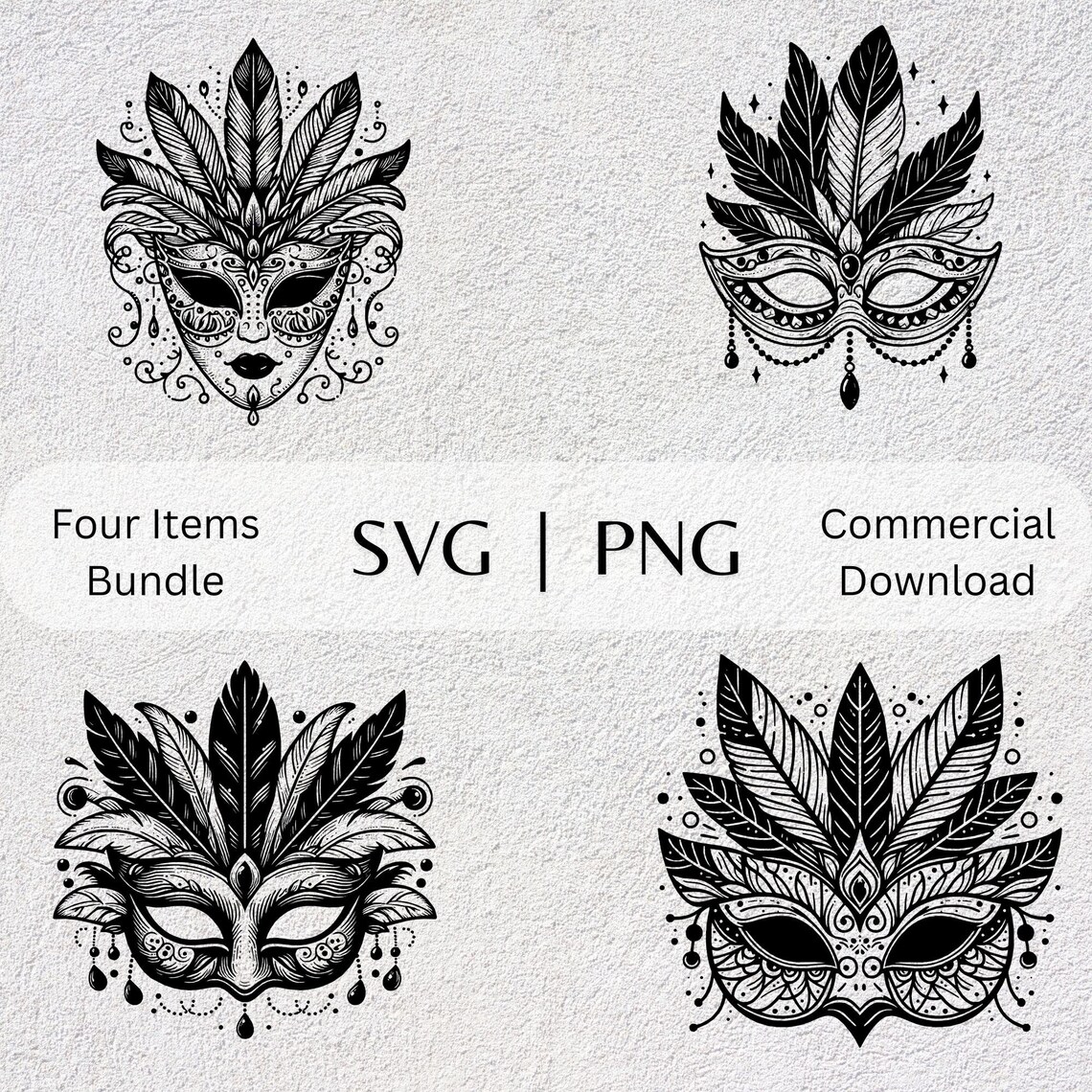 Ball Mask SVG PNG Collection Vintage Hand Drawn Clipart Classic Themed ...