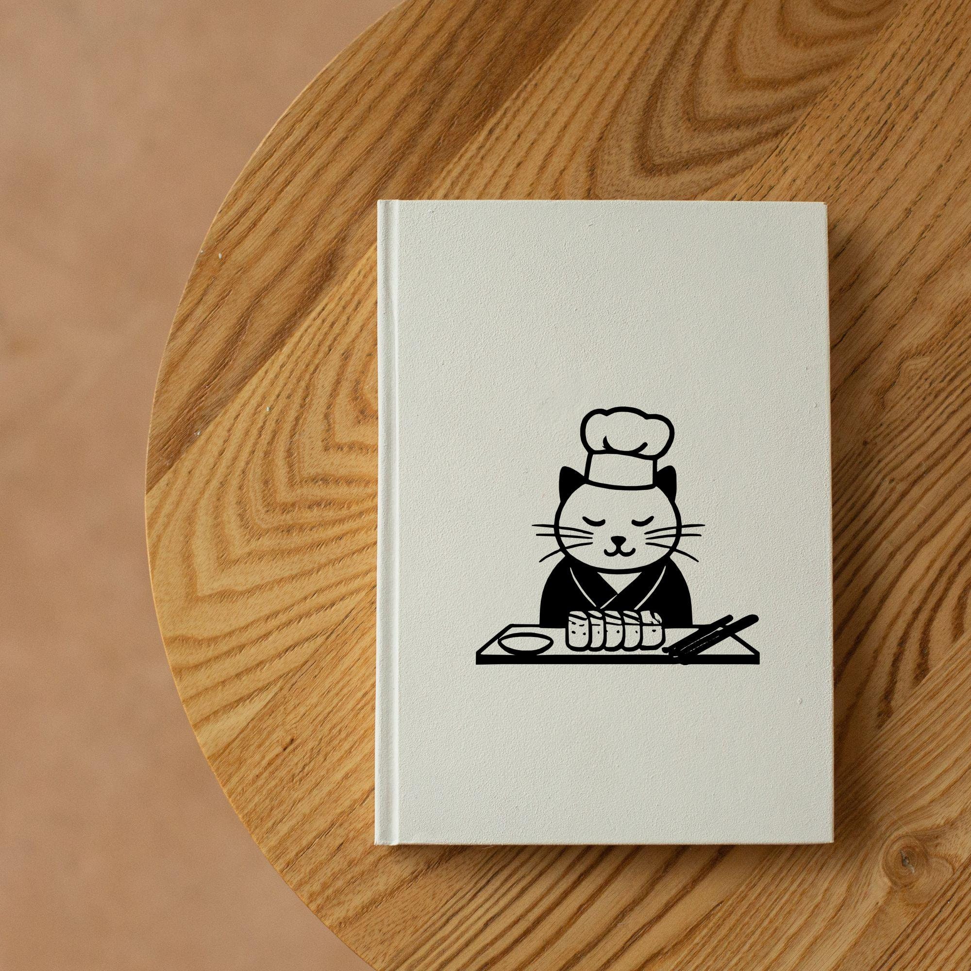 Cat Chef SVG PNG Collection Sushi Hand Drawn Clipart Pets Themed Vector ...