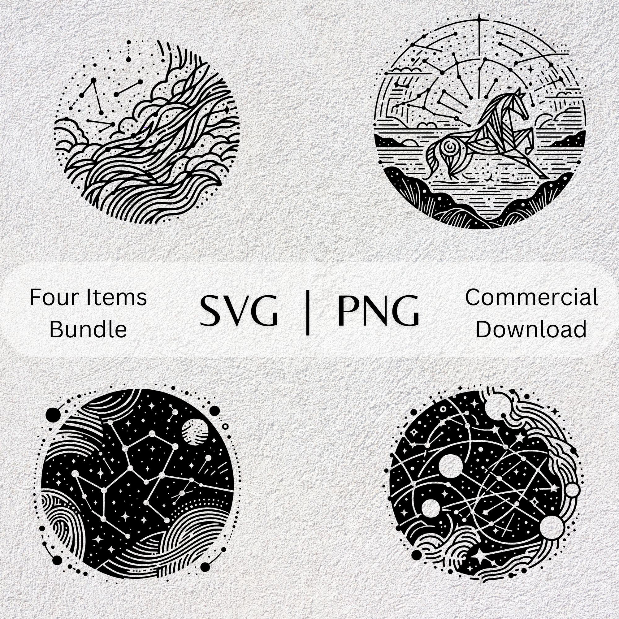 Stars Constellation SVG PNG Collection Space Hand Drawn Clipart Sky ...