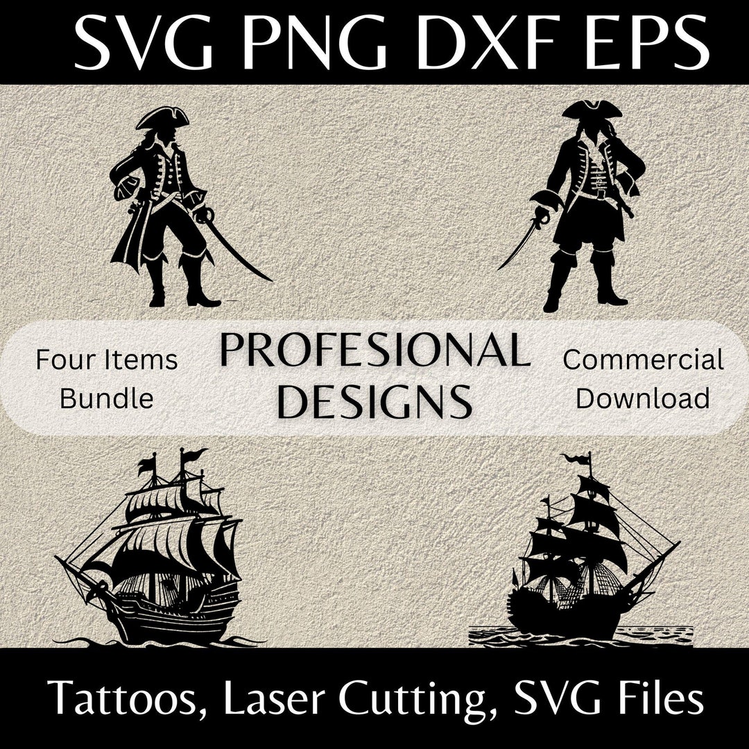 Pirate SVG Pack Pirate PNG Files Ship Pirate Clipart, Unique Sea Art ...