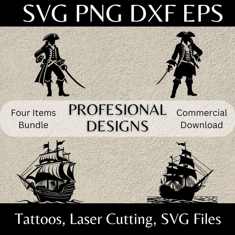 Pirate SVG Pack Pirate PNG Files Ship Pirate Clipart, Unique Sea Art ...