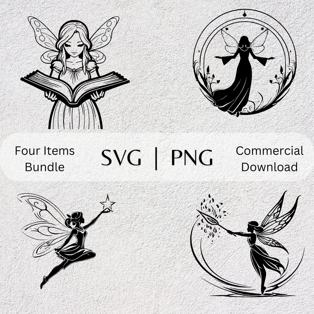 Magic Fairy SVG PNG Collection Fairytale Hand Drawn Clipart Magic ...
