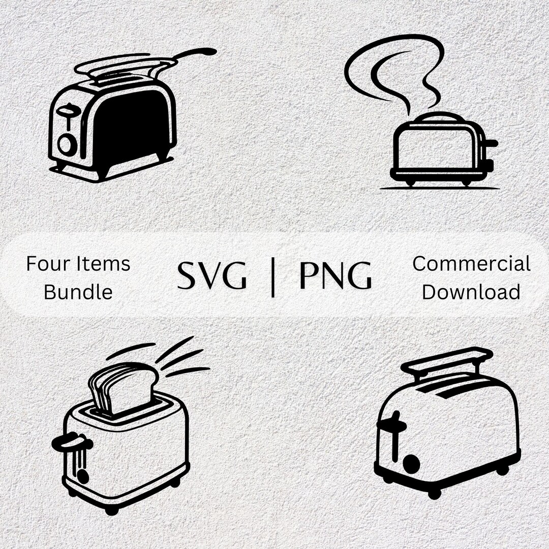 Toaster Bread SVG PNG Collection Cooking Hand Drawn Clipart Vector ...