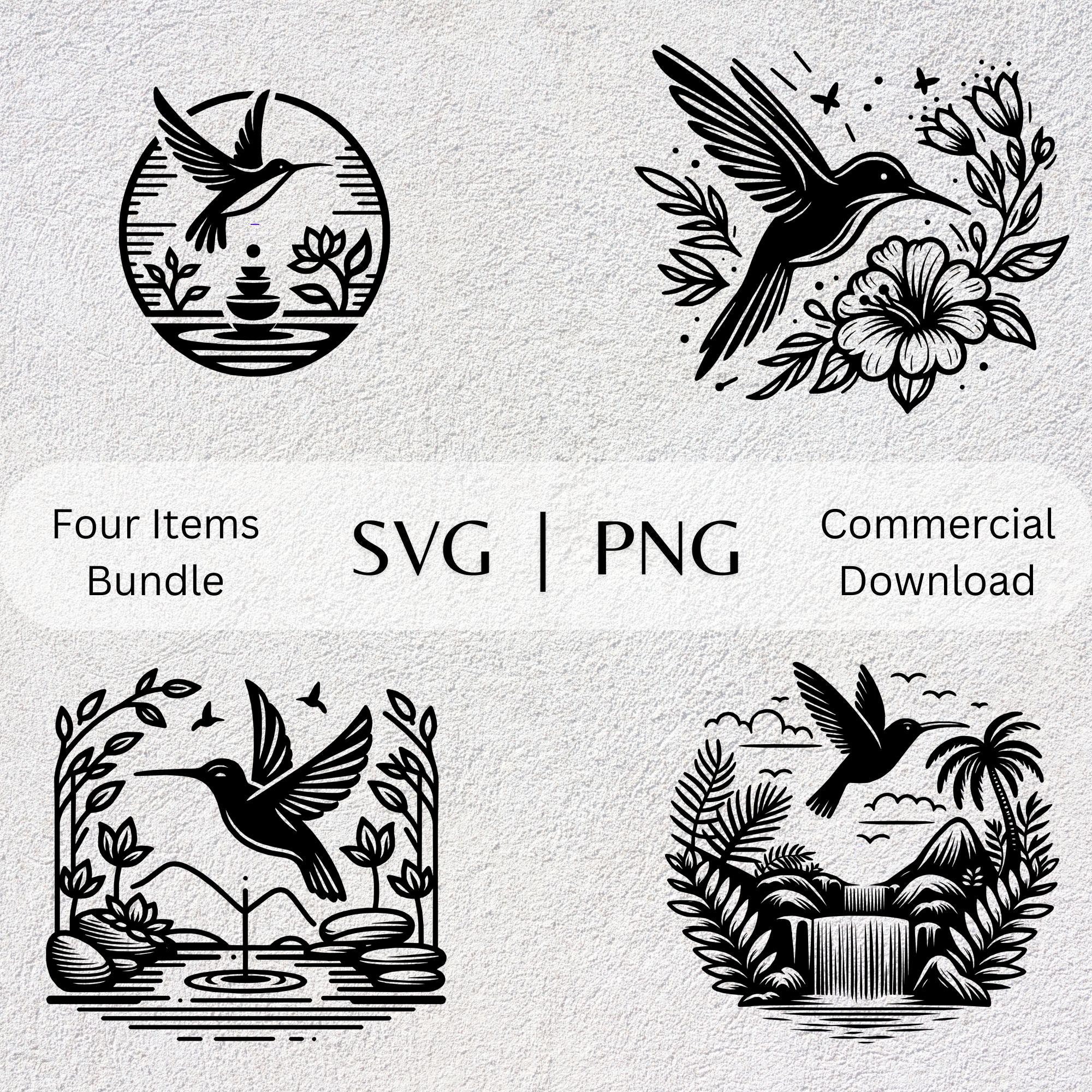 Humming Bird Theme Nature SVG PNG Collection Sky Hand Drawn Clipart ...