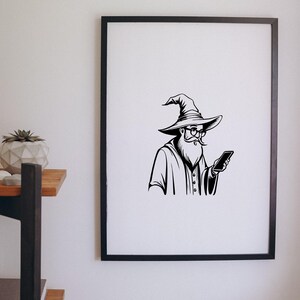 Modern Wizard SVG PNG Collection Magic Hand Drawn Clipart Funny Themed ...