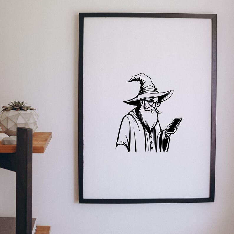 Modern Wizard SVG PNG Collection Magic Hand Drawn Clipart Funny Themed ...