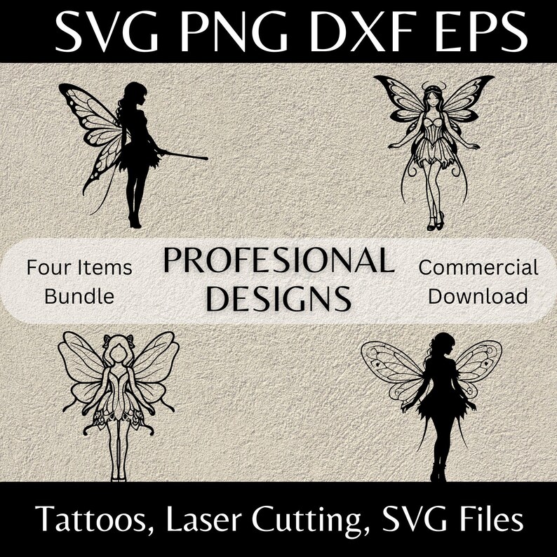 Fairy SVG Pack Fairy PNG Files Magic Fairy Clipart, Unique Pixie Art ...