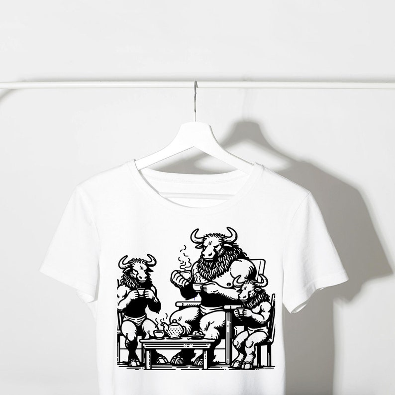 Minotaur Tea Party SVG Collection, PNG, Mythic Clipart, Hand Drawn ...