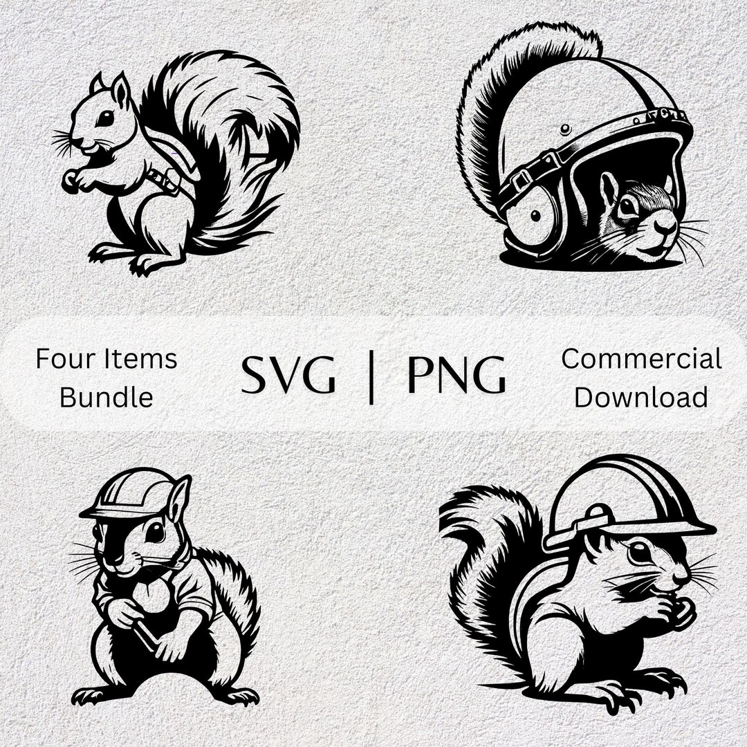 Construction Squirrel SVG PNG Collection Work Hand Drawn Clipart Vector ...