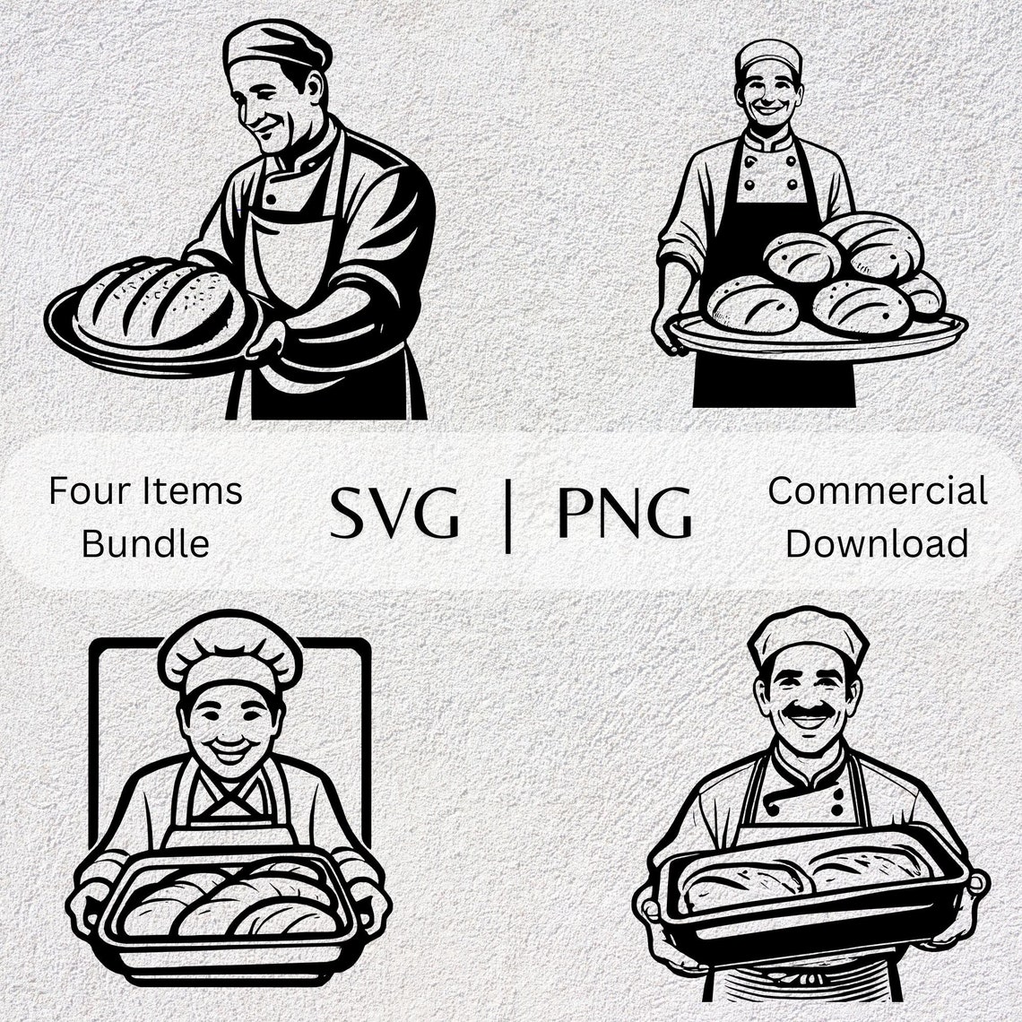 Bread Baker SVG PNG Collection None Hand Drawn Clipart None Themed ...