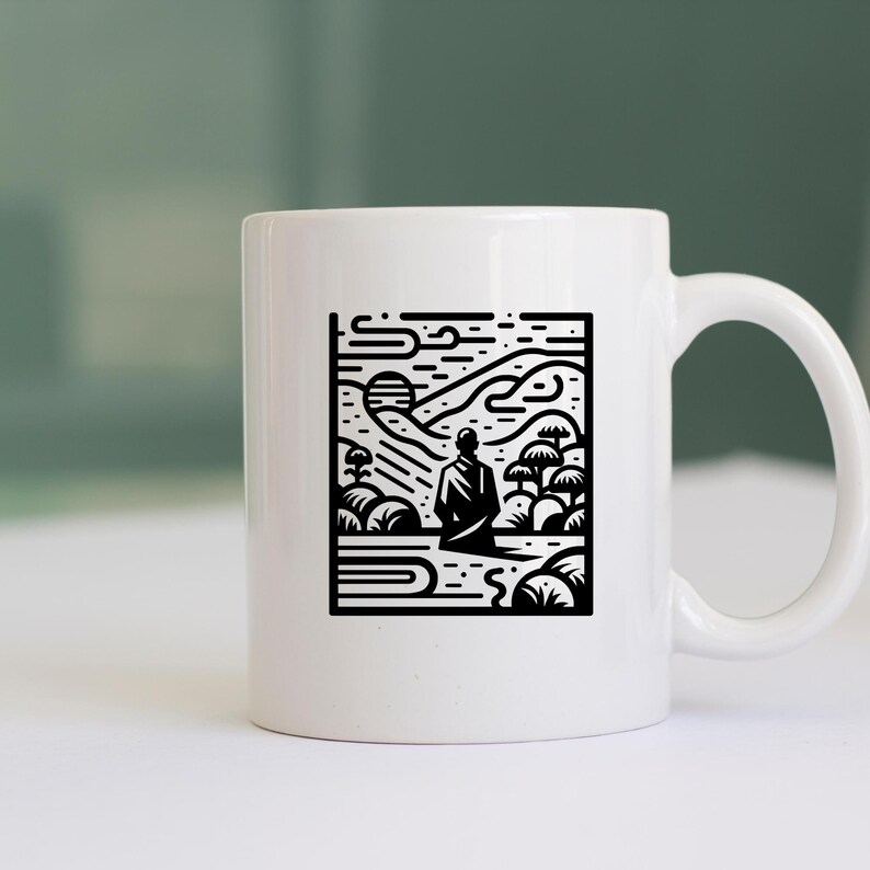 Zen Garden SVG Collection, PNG, Minimalist Clipart, Hand Drawn Monks ...