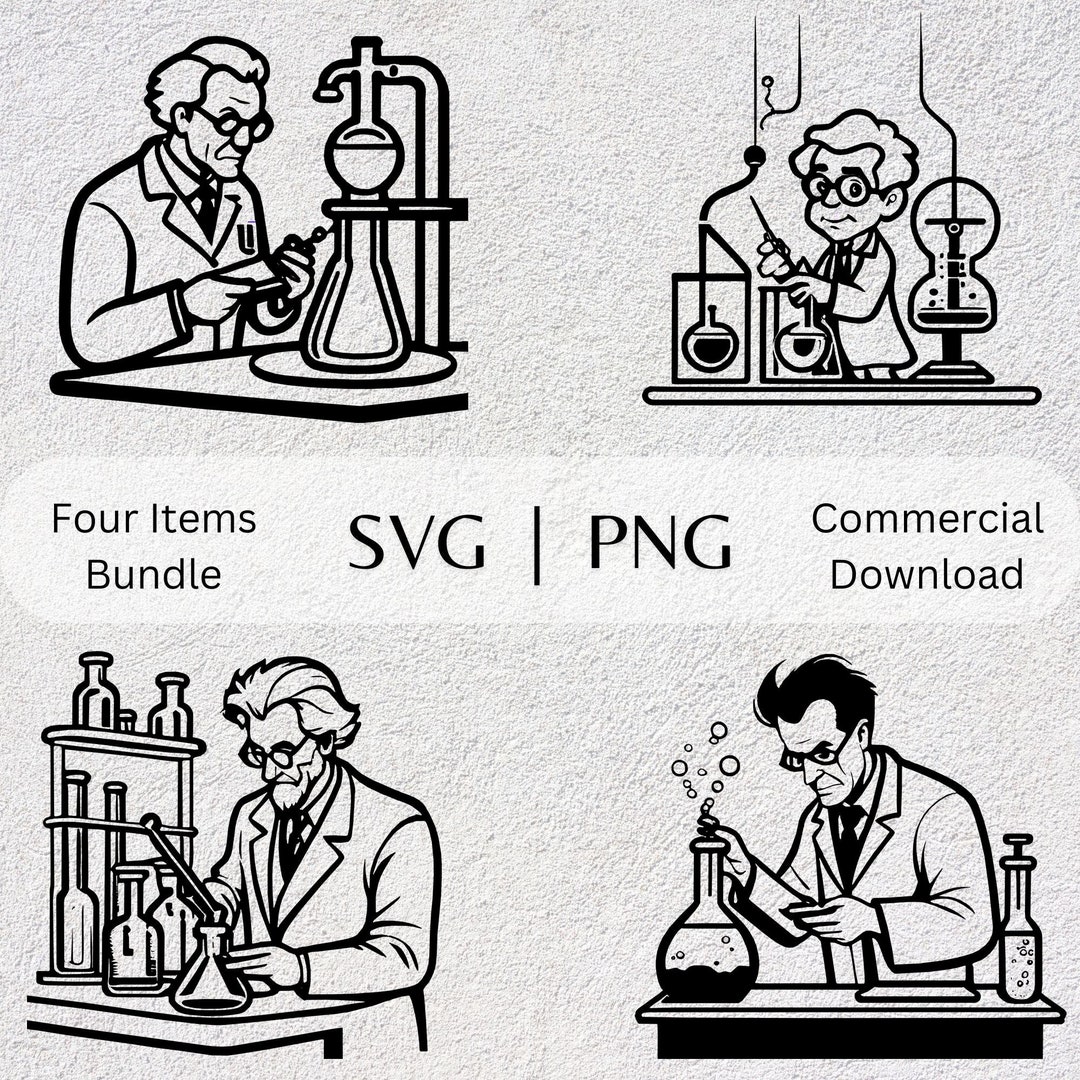 Science Experiment SVG PNG Collection Doctor Hand Drawn Clipart Vector ...