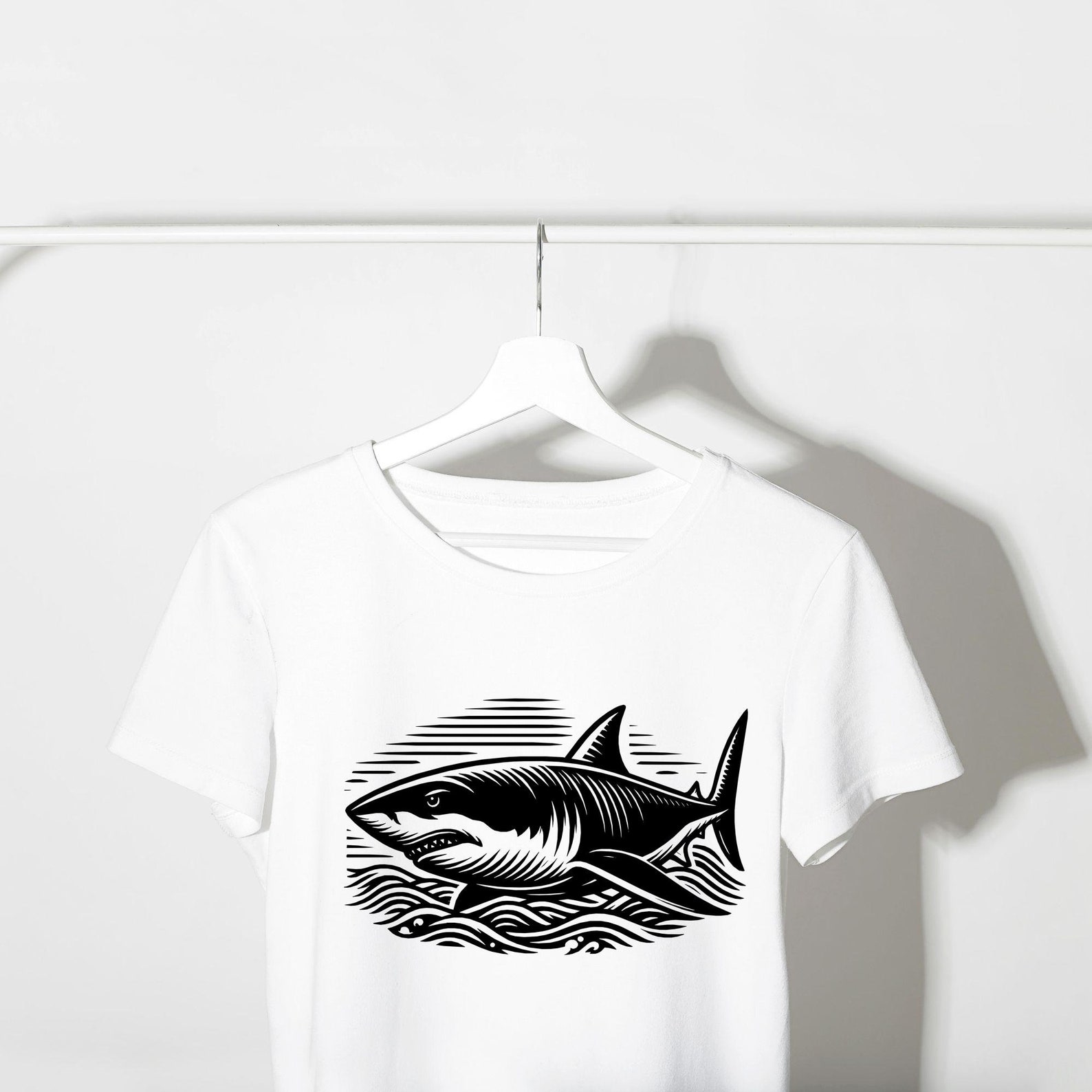 Shark SVG PNG Collection Ocean Hand Drawn Clipart Sea Themed Vector ...