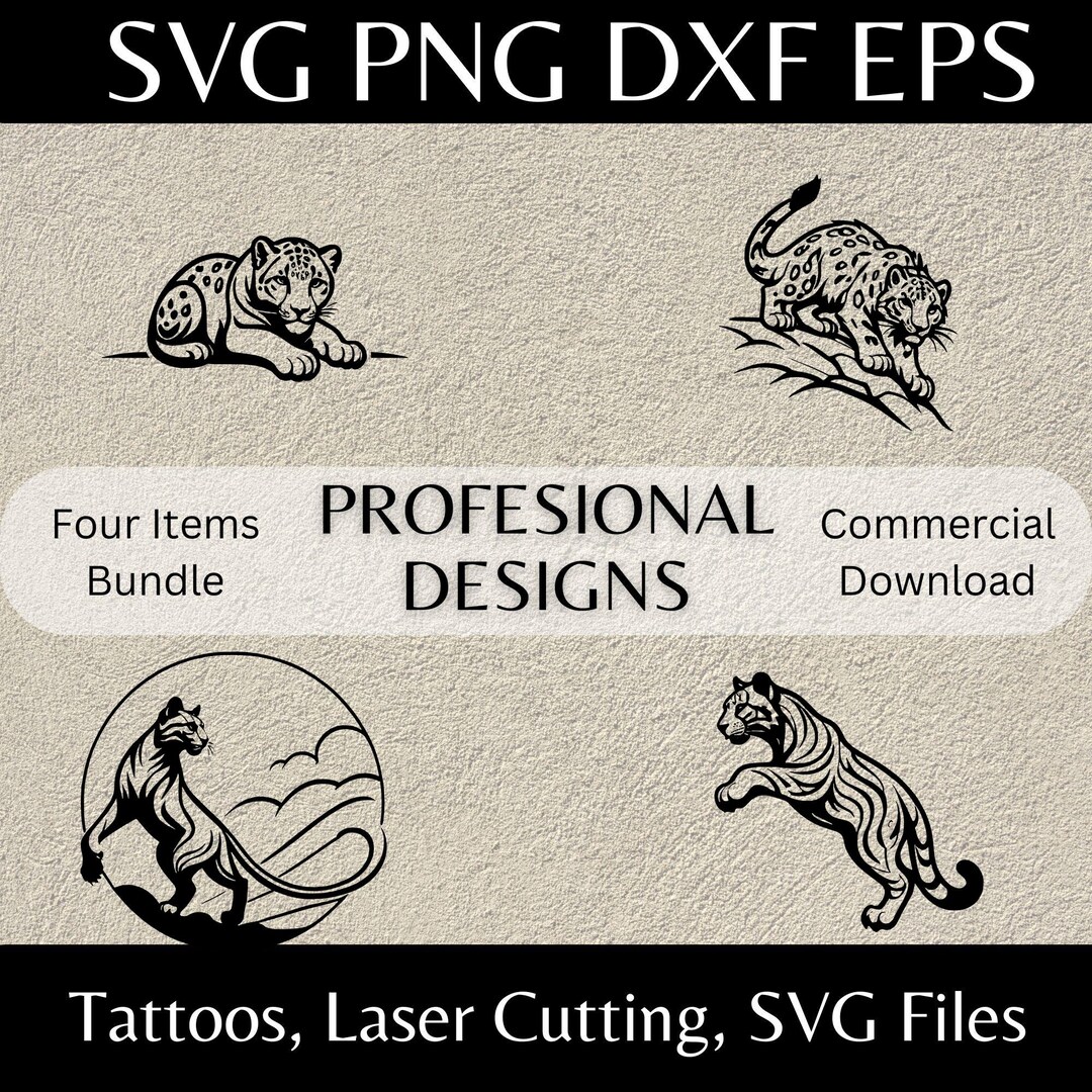 Tiger SVG Pack Tiger PNG Files Leopard Tiger Clipart, Unique Animal Art ...