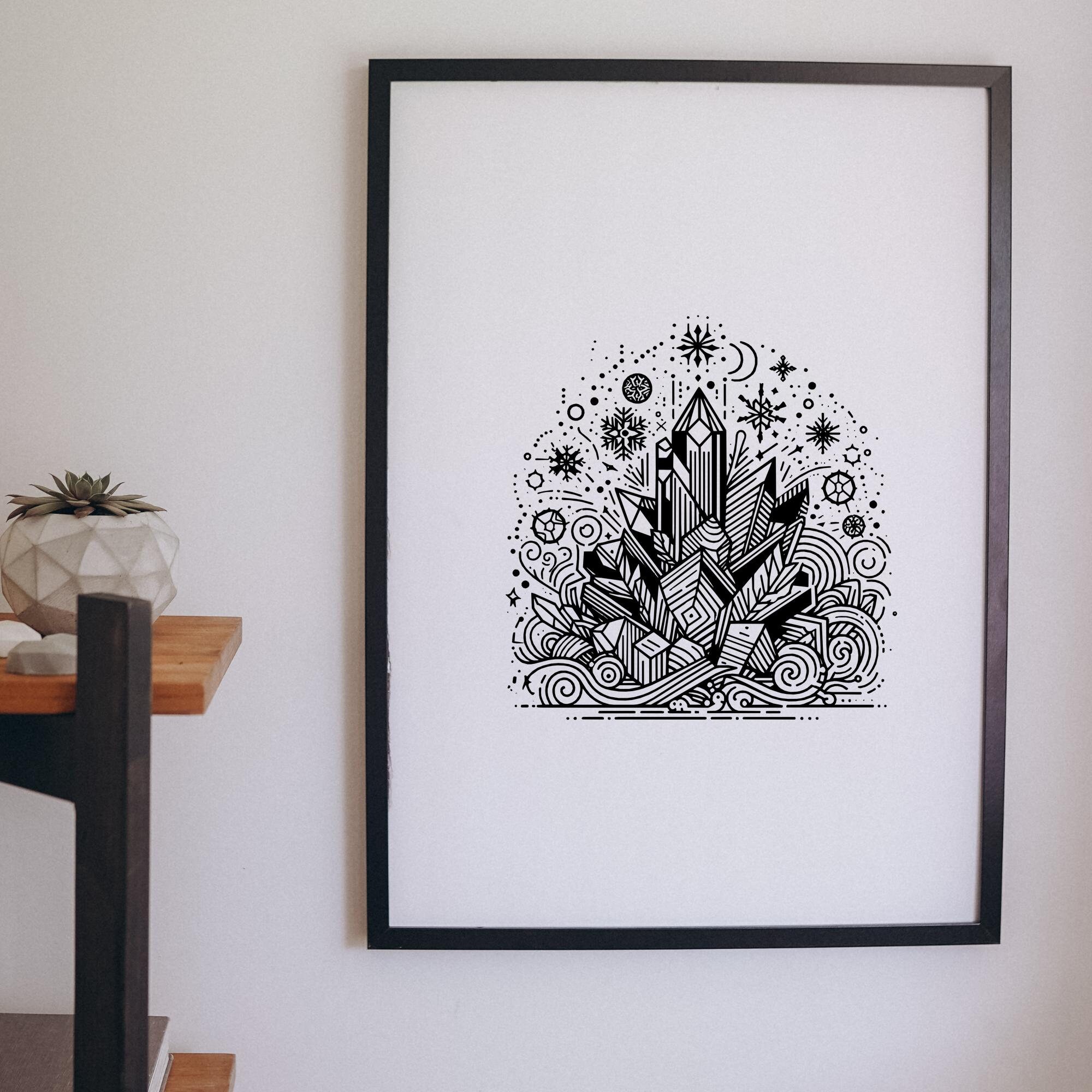 Ice Crystals SVG PNG Collection Winter Hand Drawn Clipart Magic Themed ...